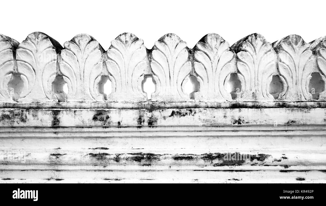 White Temple fence isolated monochrome Stock Photo - Alamy