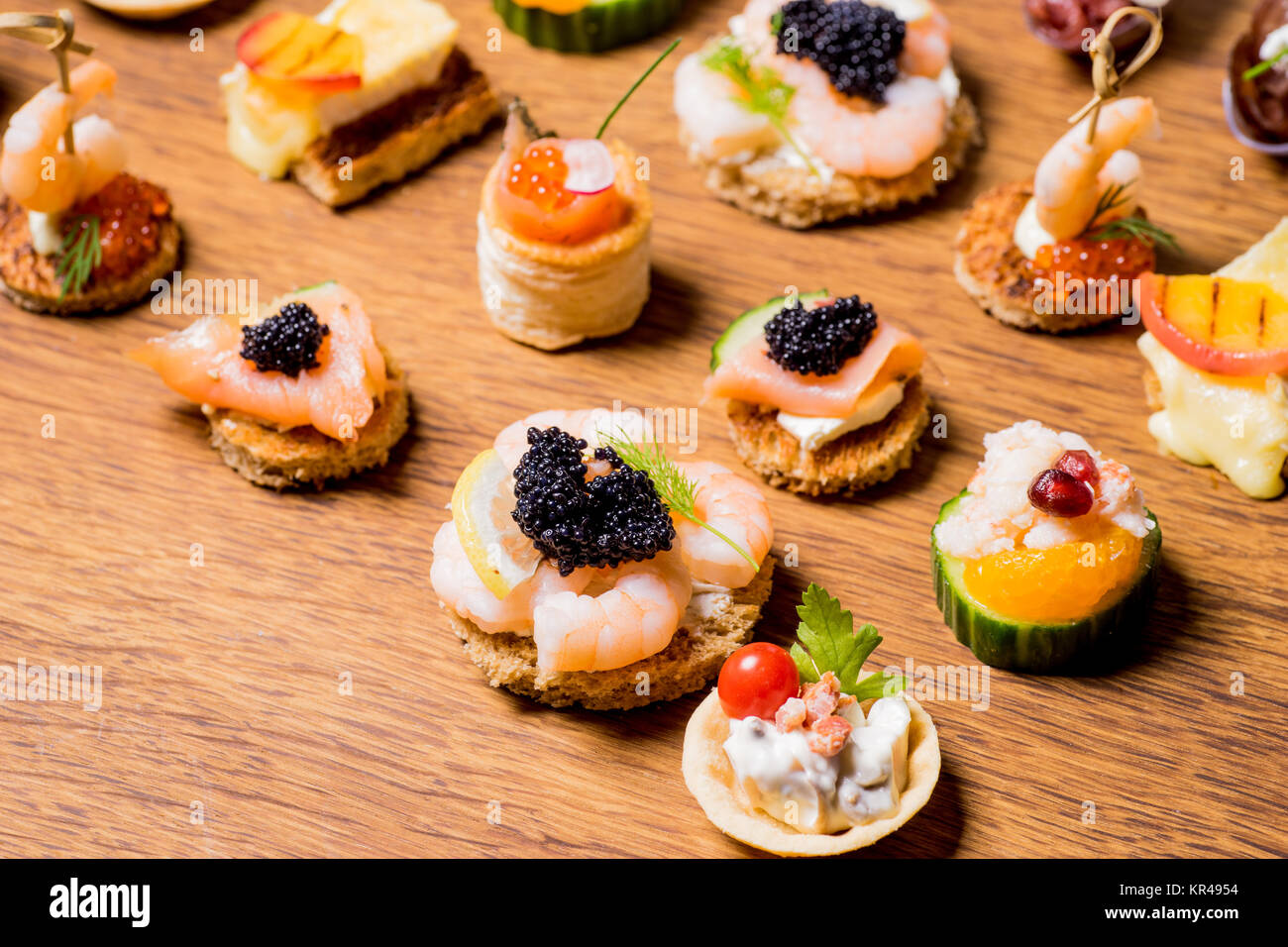 Exquisite selection of luxury appetizer Stock Photo - Alamy