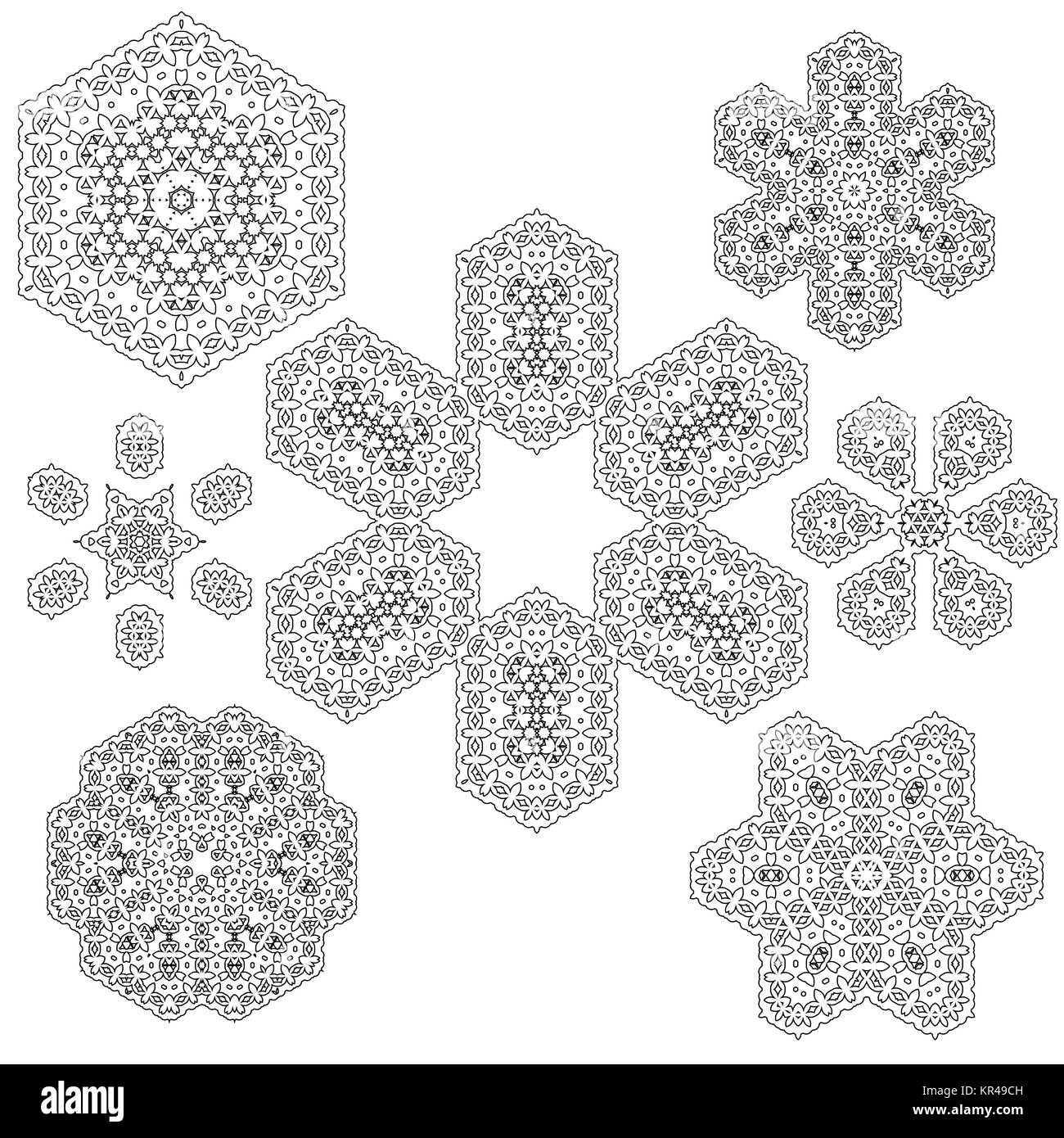 Rosettes of leaves Black and White Stock Photos & Images - Alamy