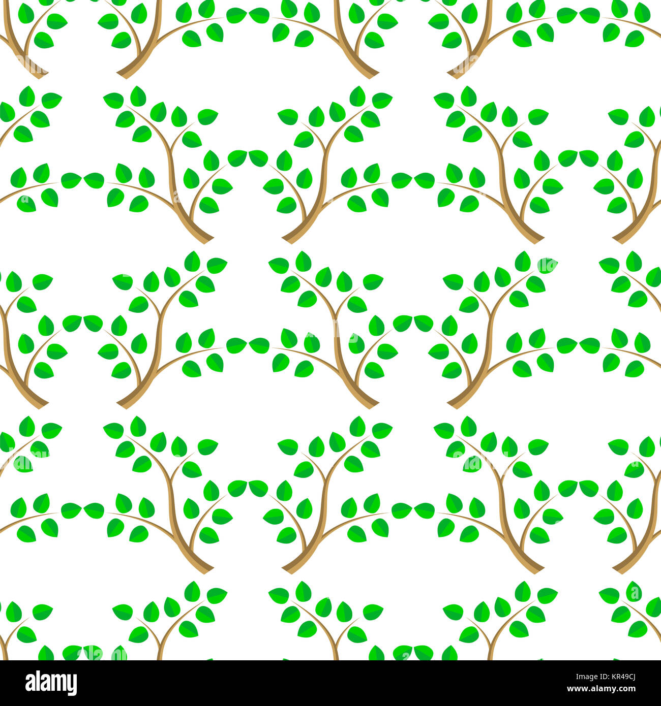 Green Cartoon Tree Leaves Seamless Background Stock Photo - Alamy