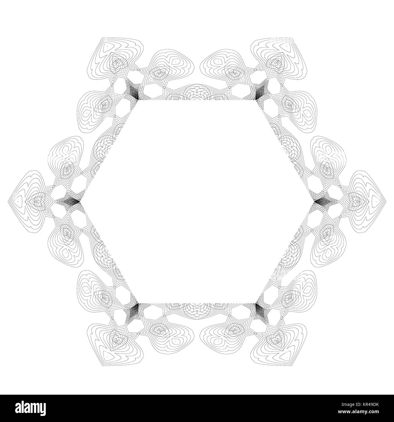Circular frame ornamental line Black and White Stock Photos & Images ...