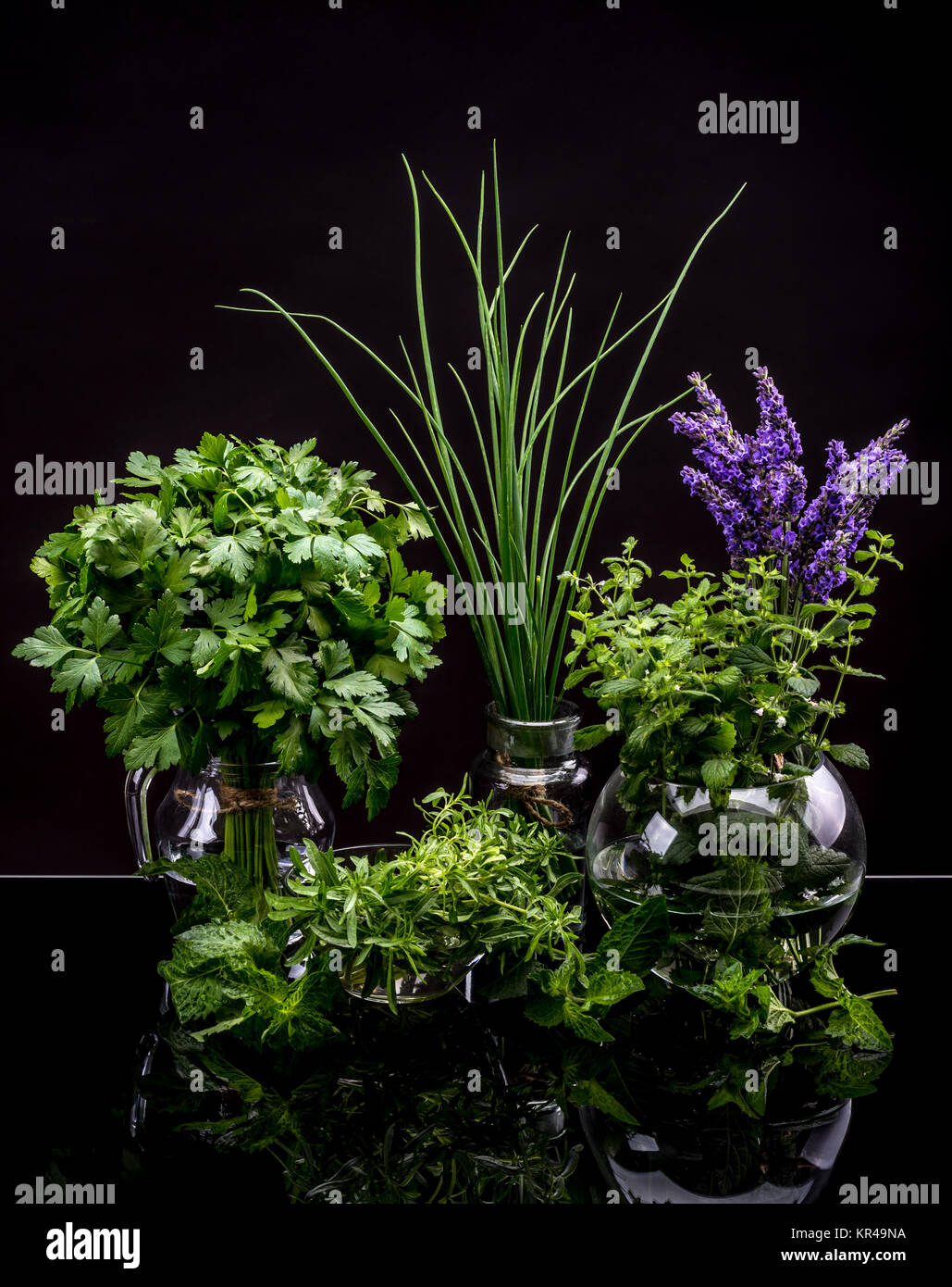 Assorted fresh herbs Stock Photo - Alamy