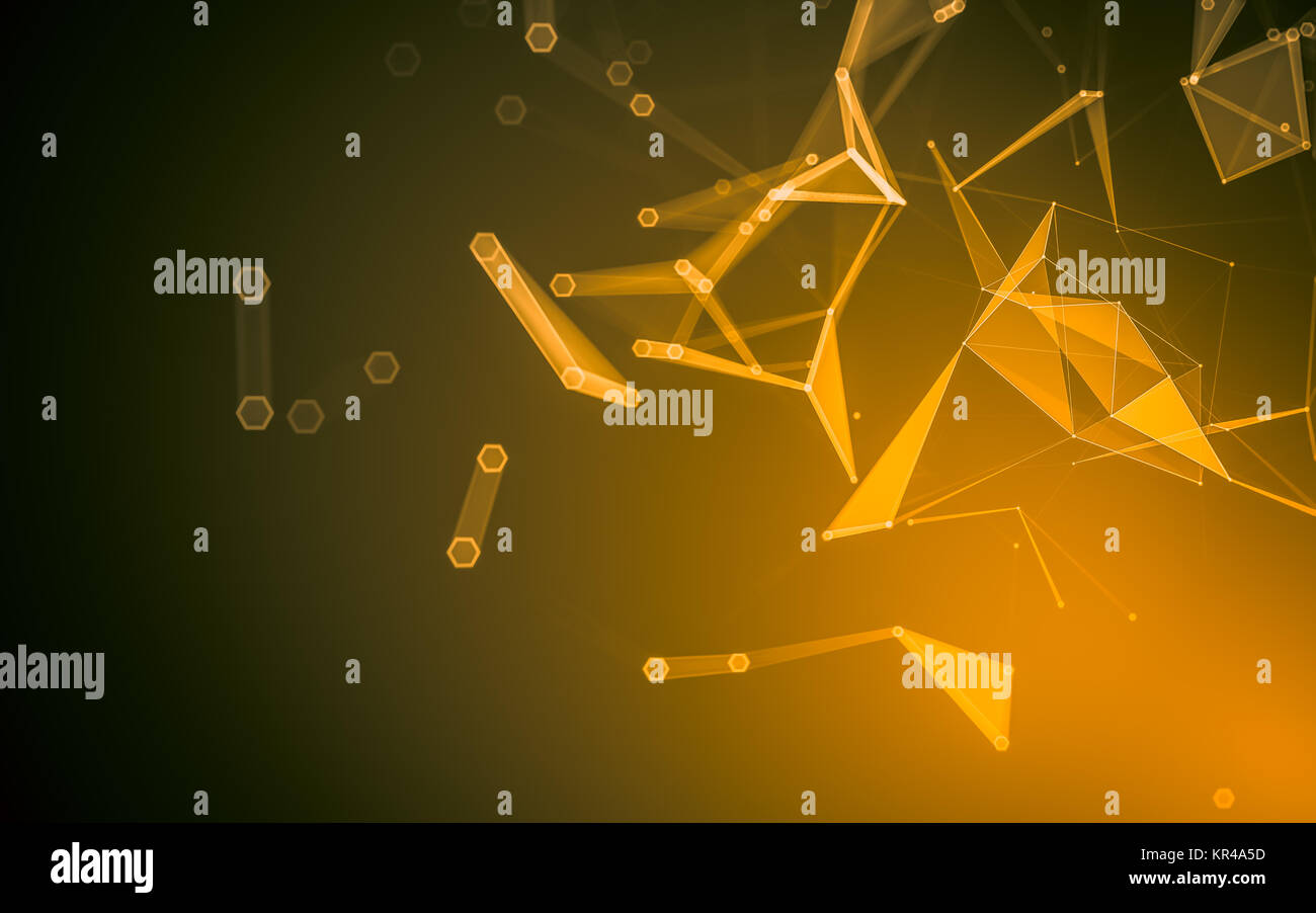 Abstract polygonal space low poly dark background, 3d rendering Stock ...