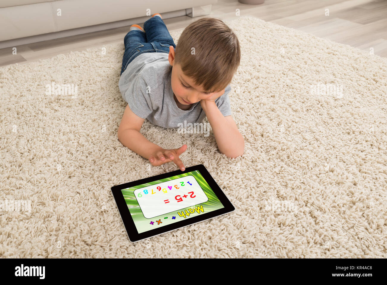 Boy solving math problem on hi-res stock photography and images - Alamy
