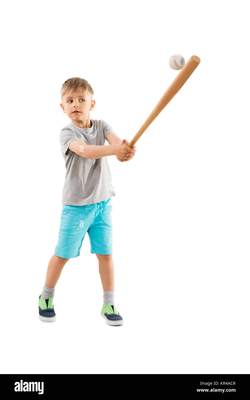 Boy Playing Baseball Stock Photo - Alamy