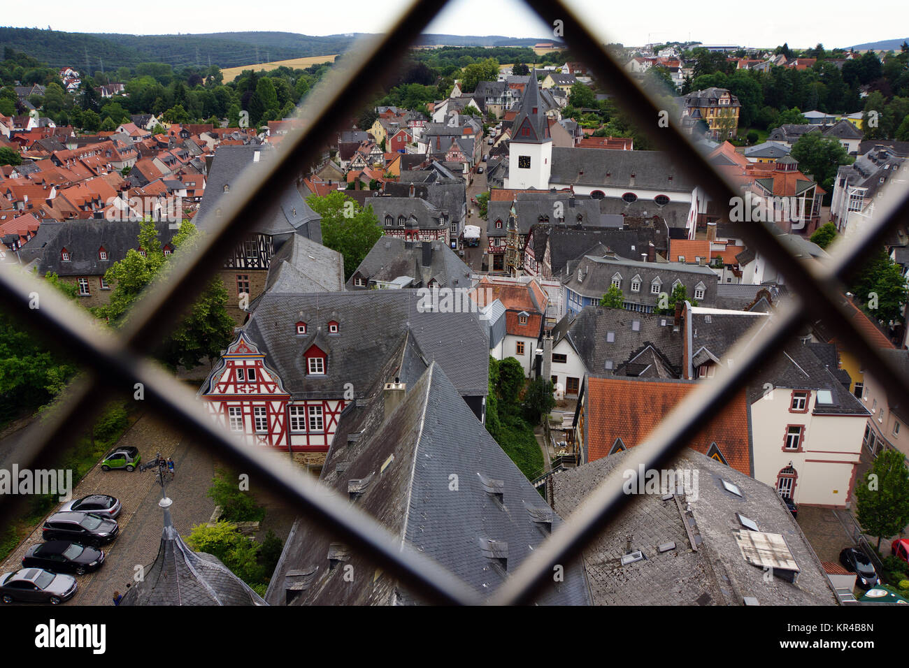 Blick vom Hexenturm auf die historische Altstadt, Idstein, Hessen ...