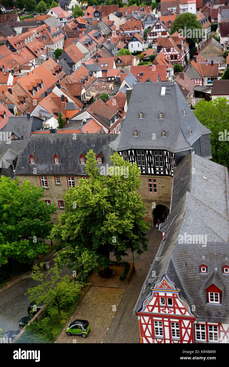 Blick vom Hexenturm auf die Altstadt und das Kanzleitor, Idstein ...