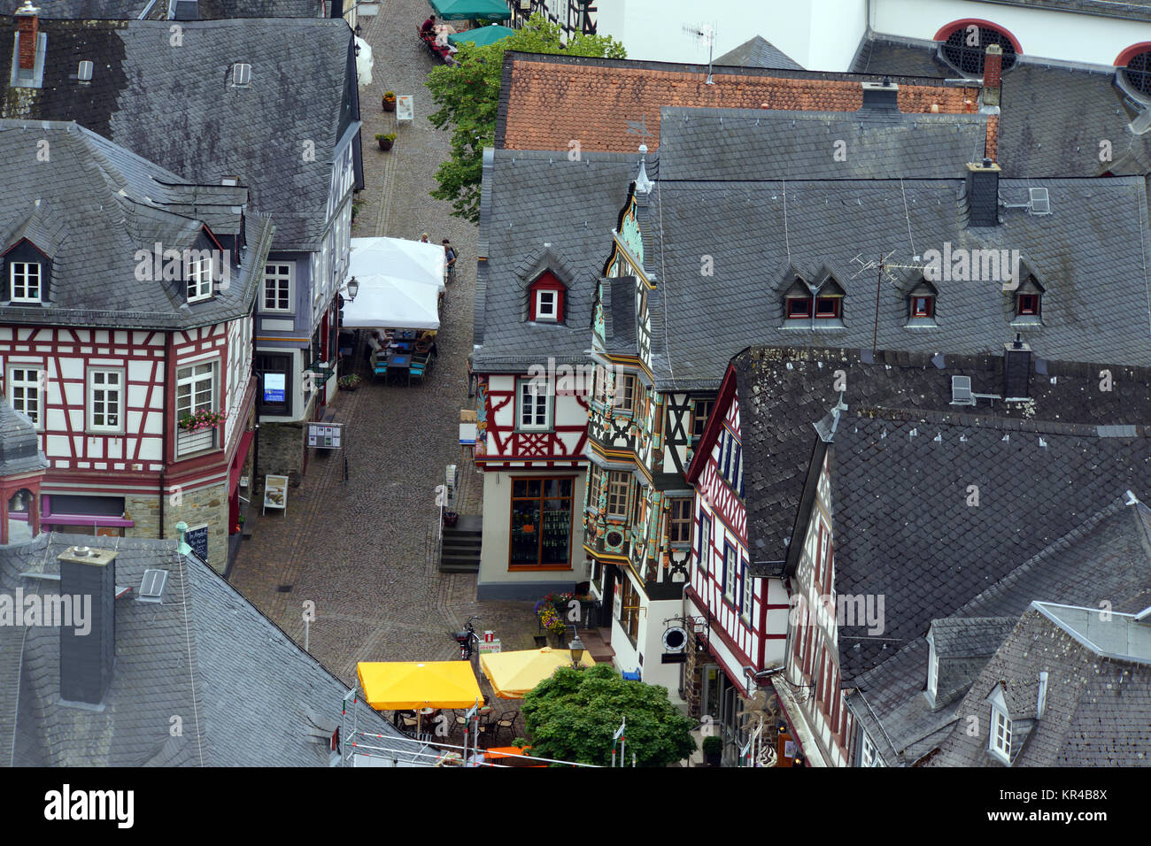 Blick vom Hexenturm auf die historische Altstadt, Idstein, Hessen ...