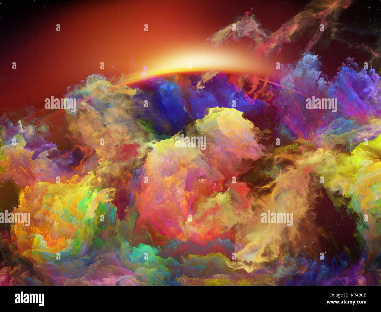 Lights of Space Nebula Stock Photo - Alamy
