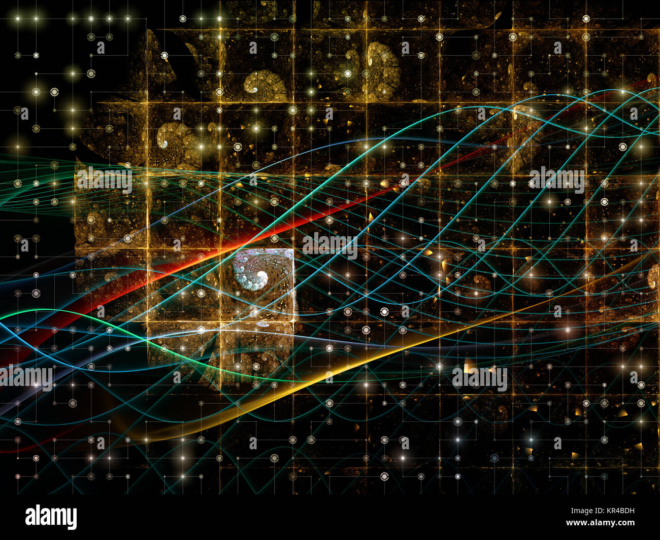 Glow of Digital Grid Stock Photo - Alamy