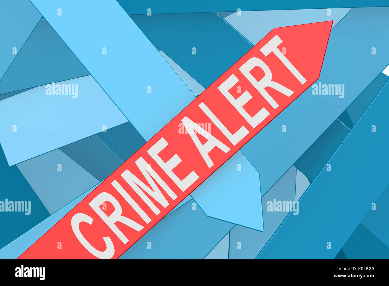 Crime Alert arrow pointing upward Stock Photo - Alamy