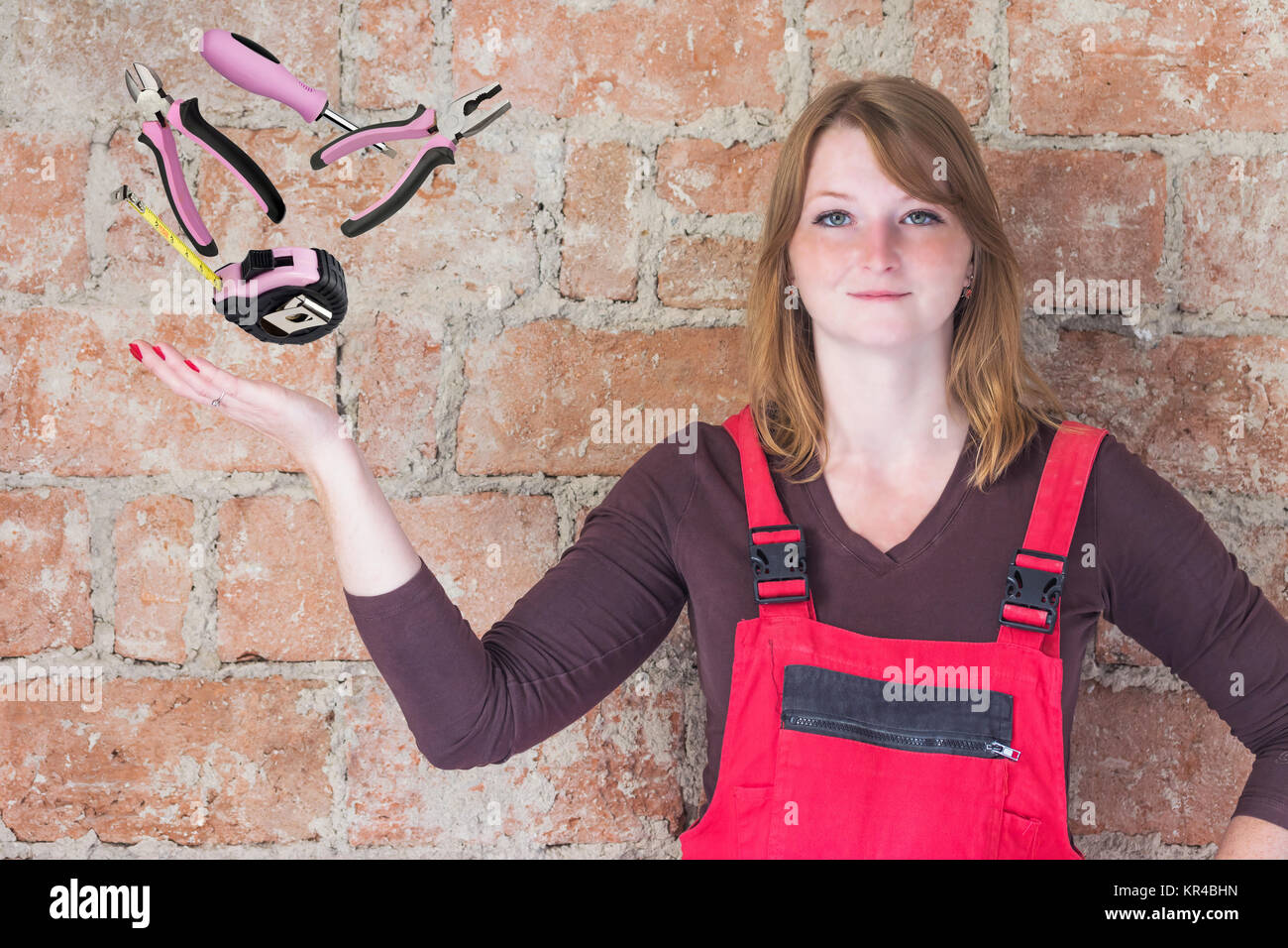 Young woman with DIY tools Stock Photo - Alamy
