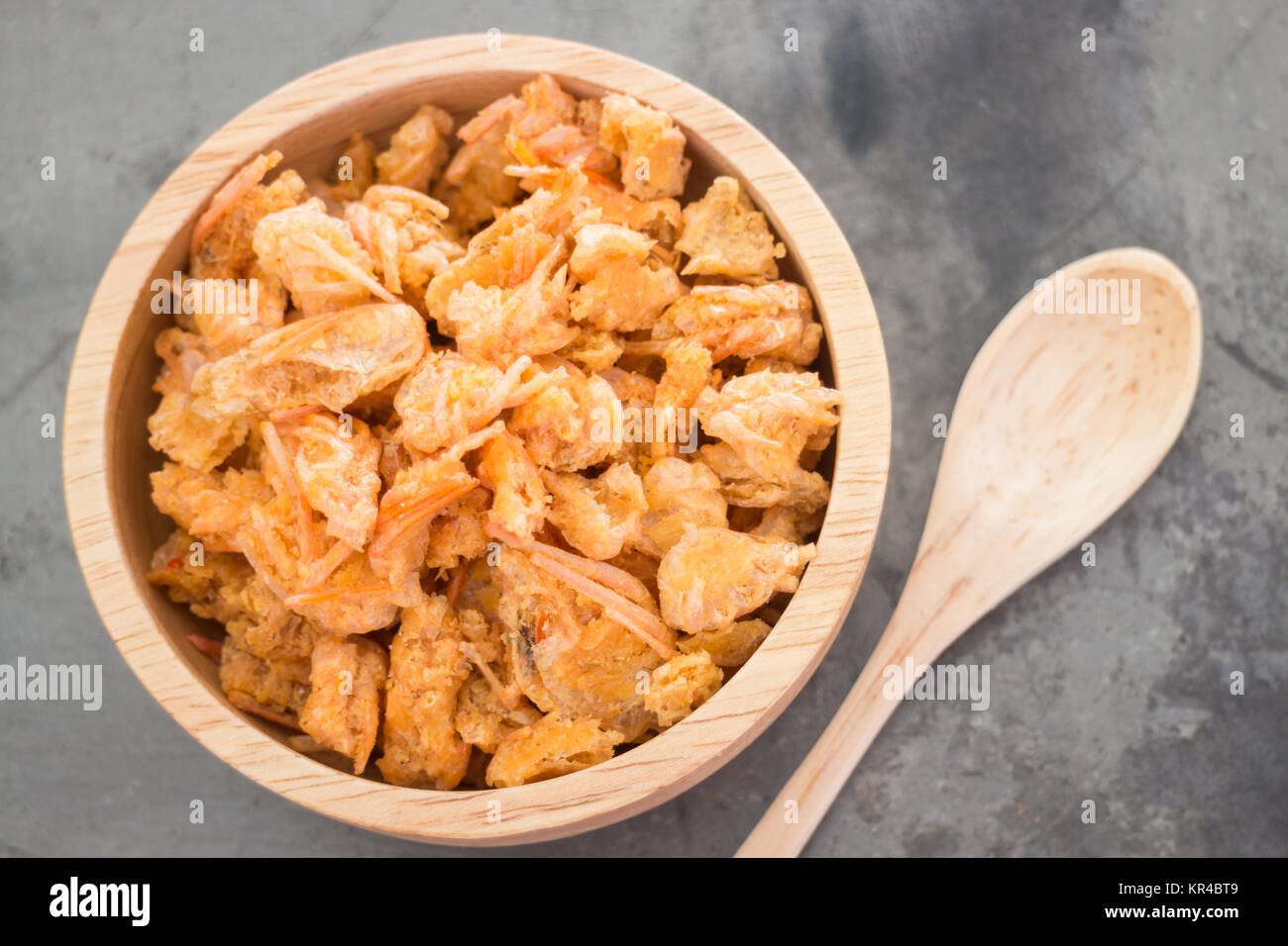 Fried crispy shrimp head snack Stock Photo - Alamy