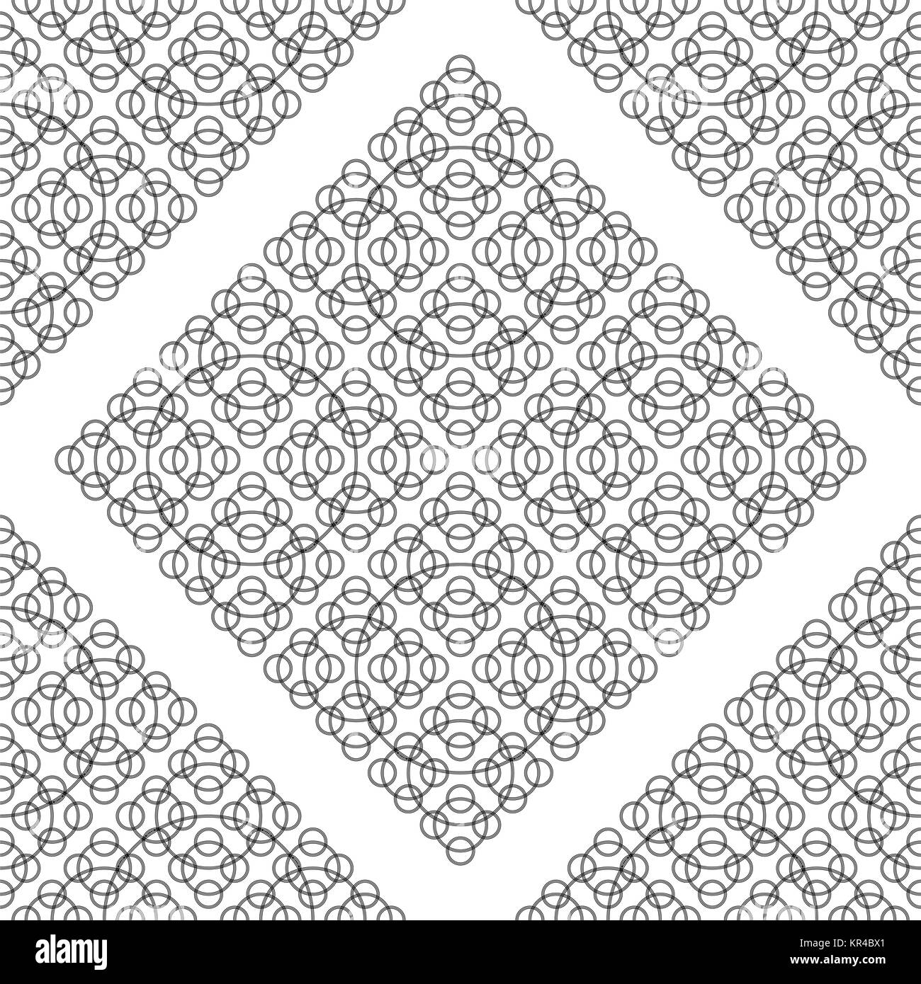 Black White Seamless Round Pattern Stock Photo - Alamy