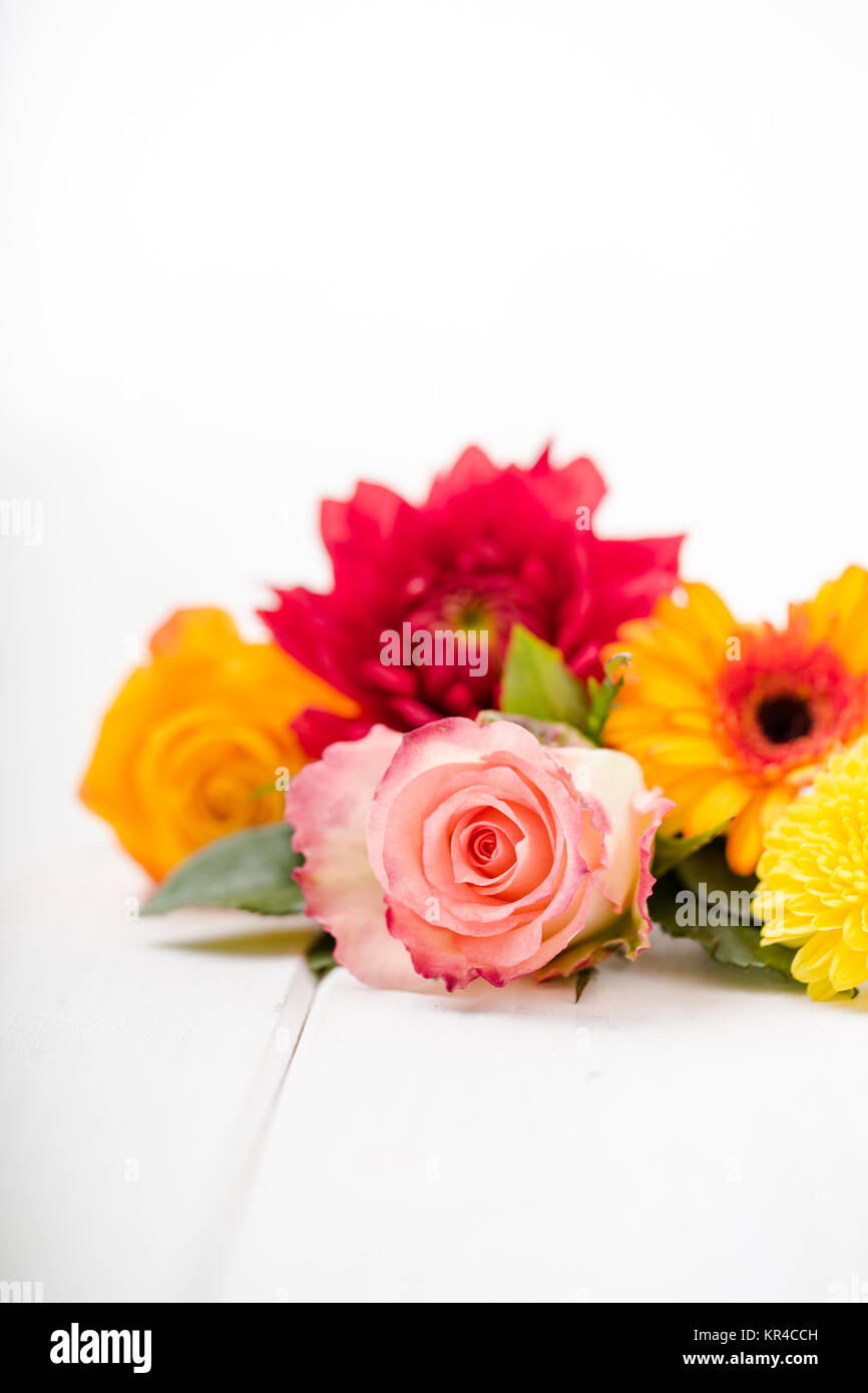 fragrant flowers on wooden background Stock Photo - Alamy