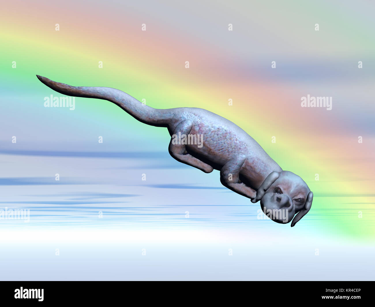 Flying dragon on the rainbow Stock Photo - Alamy