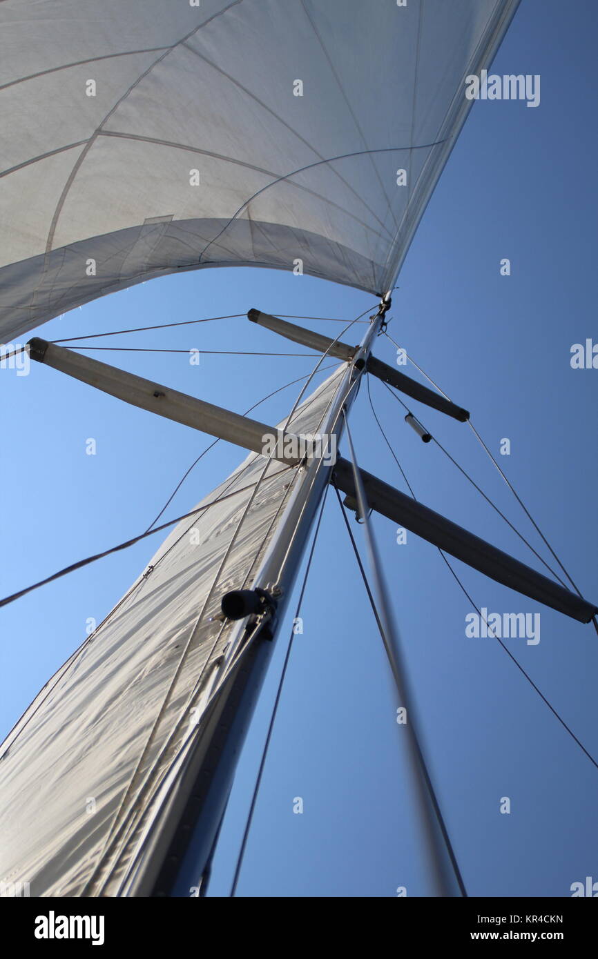 sailing trip,wind in the sail Stock Photo - Alamy