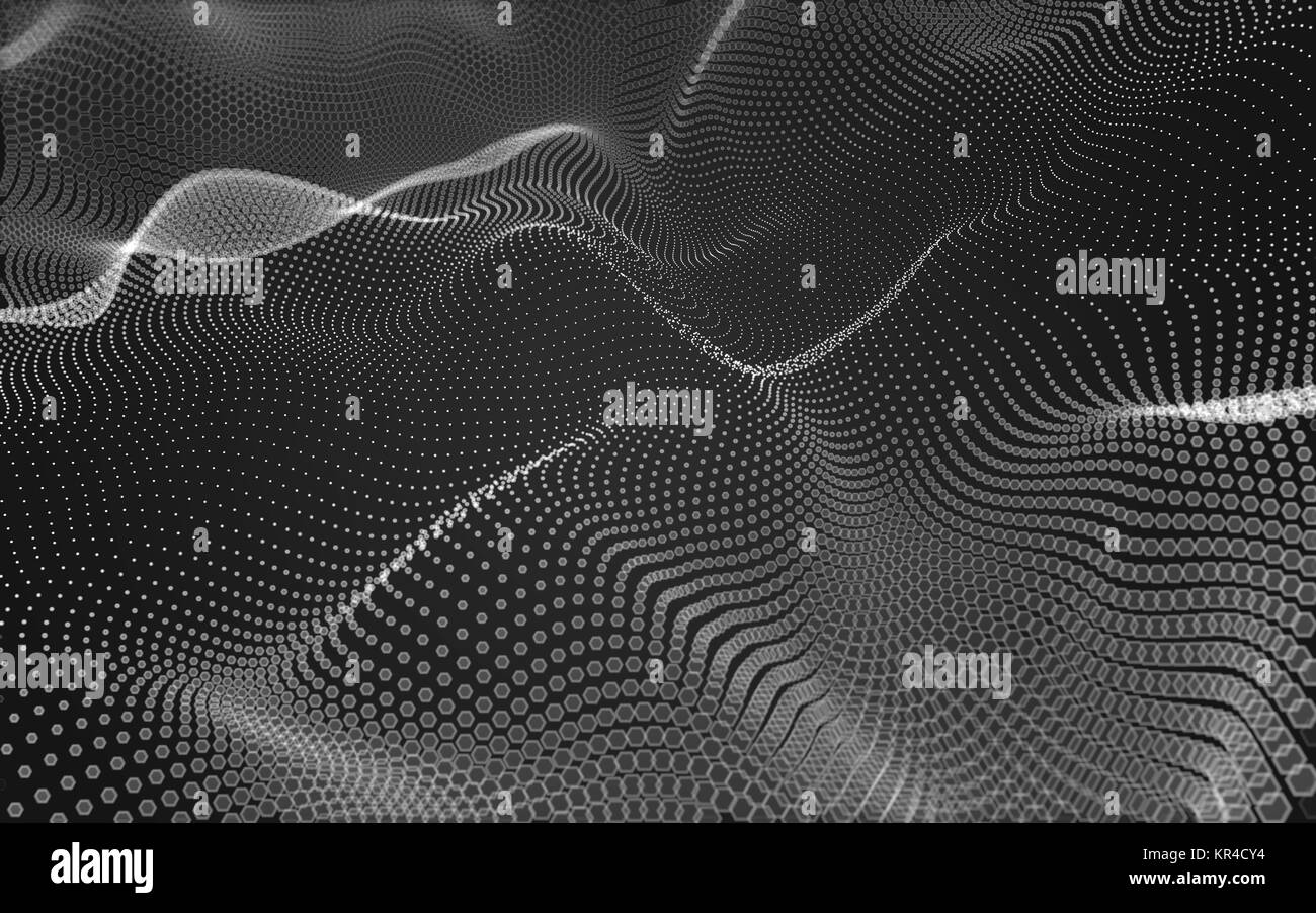 Abstract polygonal space low poly dark background, 3d rendering Stock ...