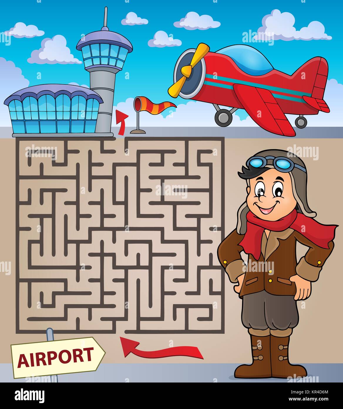 Maze 3 with aviation thematics 1 Stock Photo - Alamy