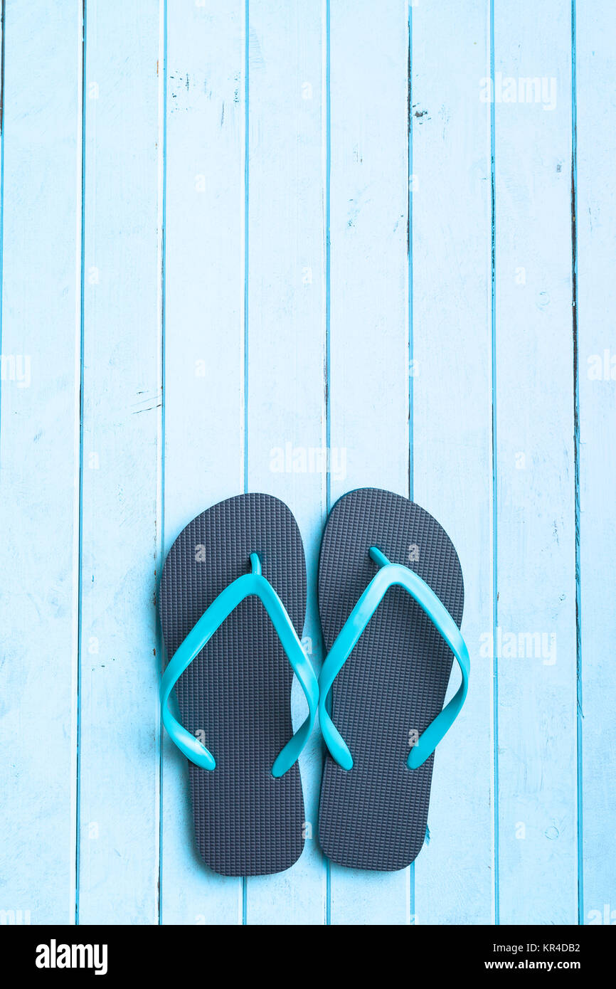 Blue flip flops Stock Photo - Alamy