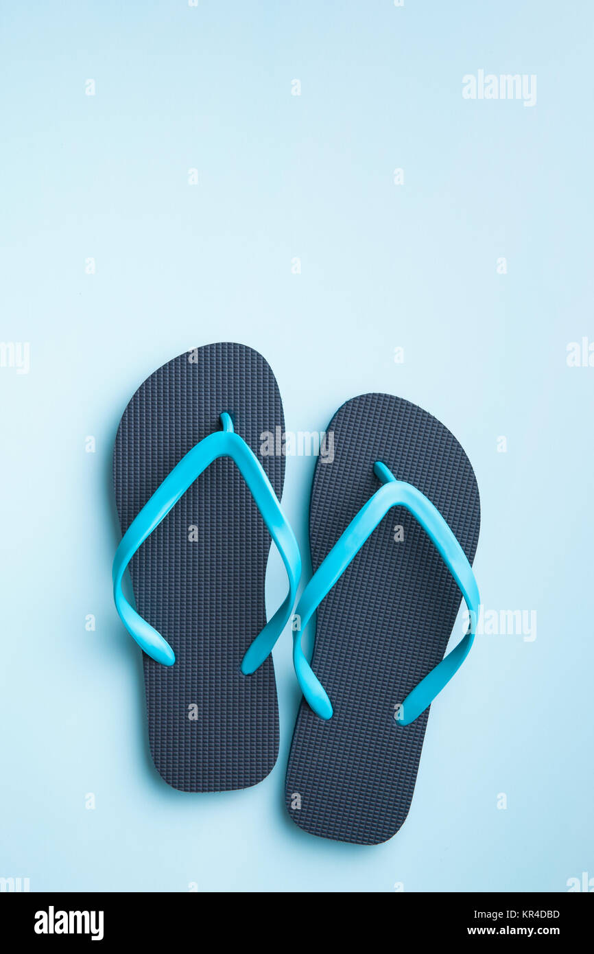 Blue flip flops Stock Photo - Alamy