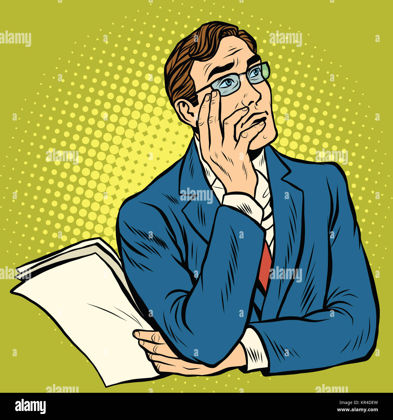 Man the thinker pose Stock Photo - Alamy