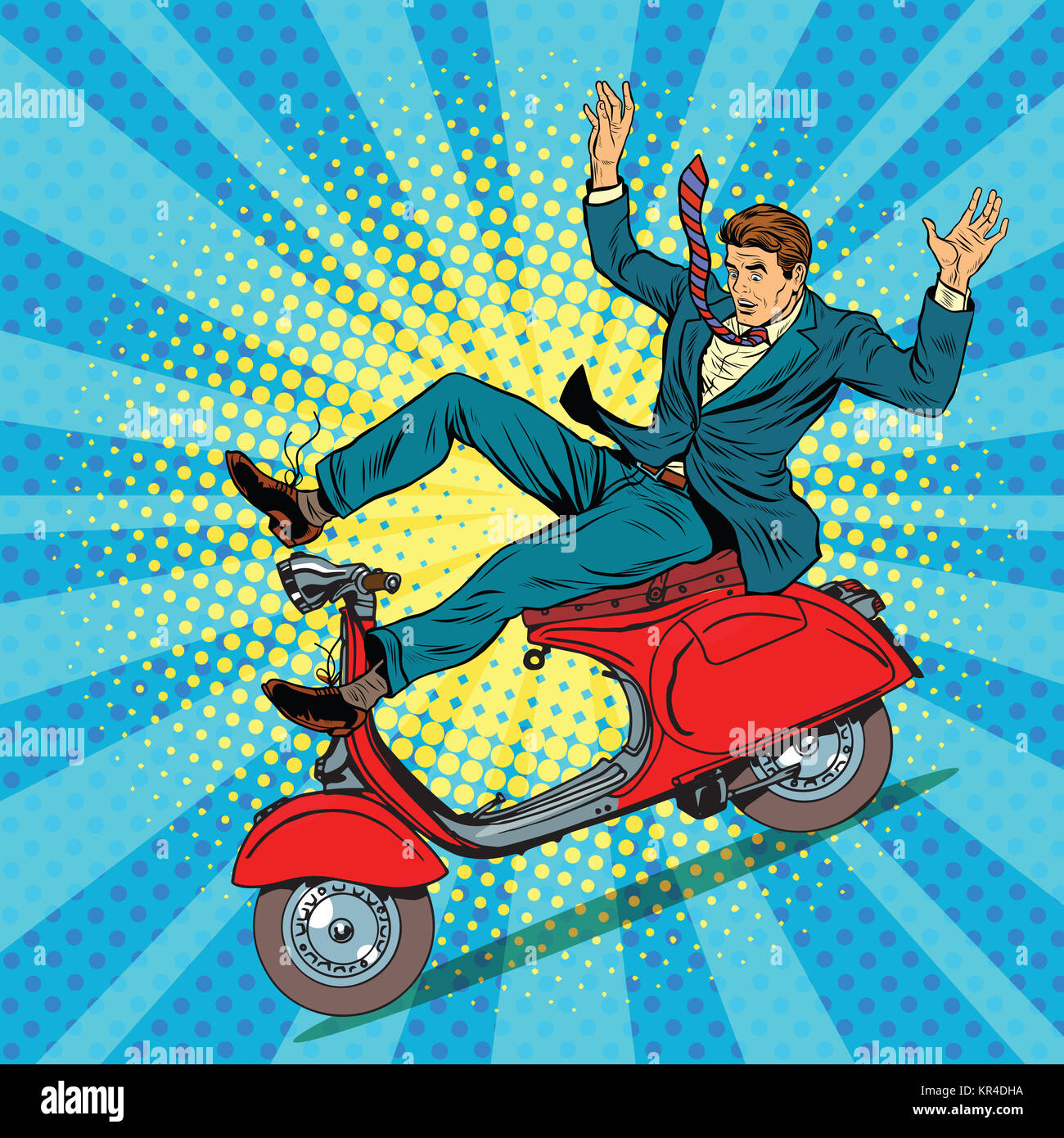 Vespa vector man accident hi-res stock photography and images - Alamy