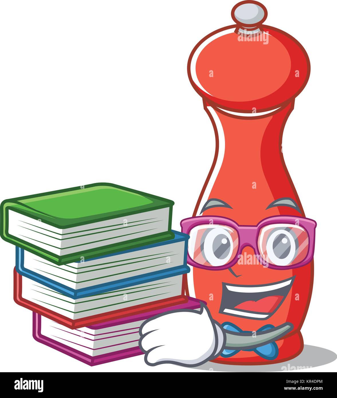 Student with book pepper mill character cartoon Stock Vector Image ...