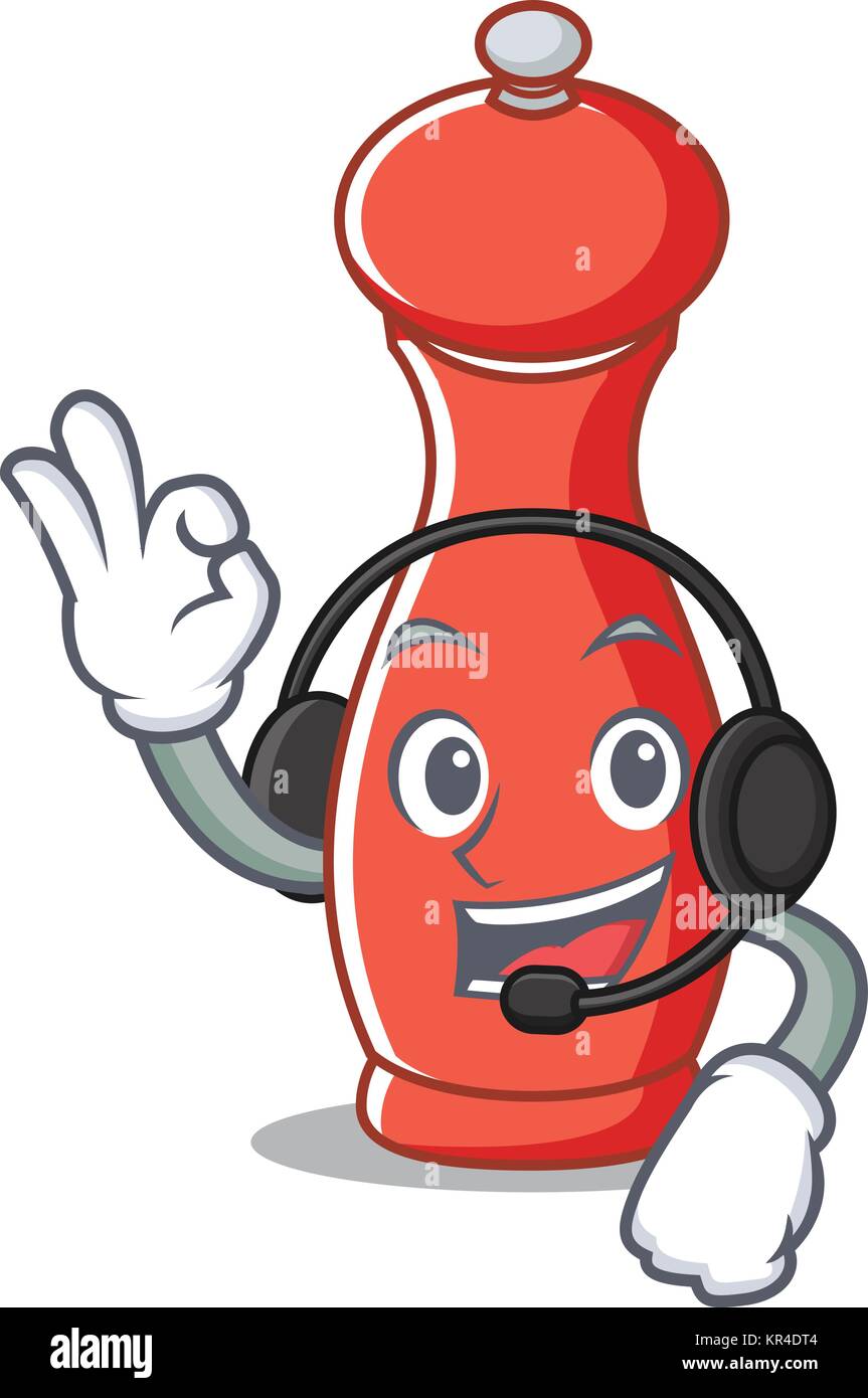 With headphone pepper mill character cartoon Stock Vector Image & Art ...
