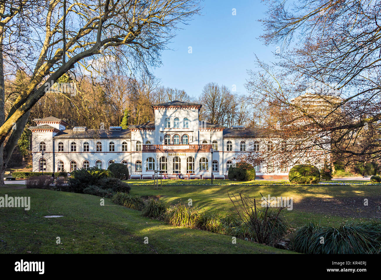 historic Badehaus with scenic park in Bad Soden, Germany Stock Photo ...