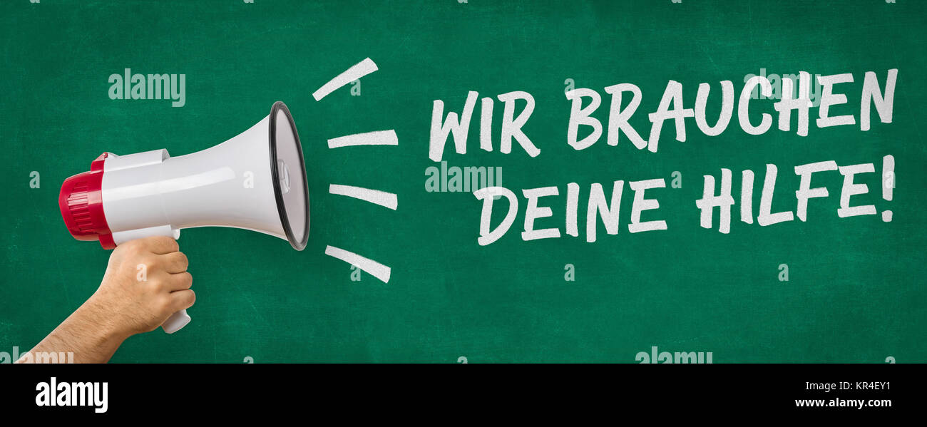 Megafon - Wir brauchen deine Hilfe Stock Photo - Alamy Megafon - Wir brauchen deine Hilfe Stock Photo - Alamy