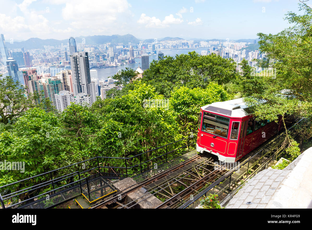 Hong Kong Peak Tram With City View Stock Photo - Alamy