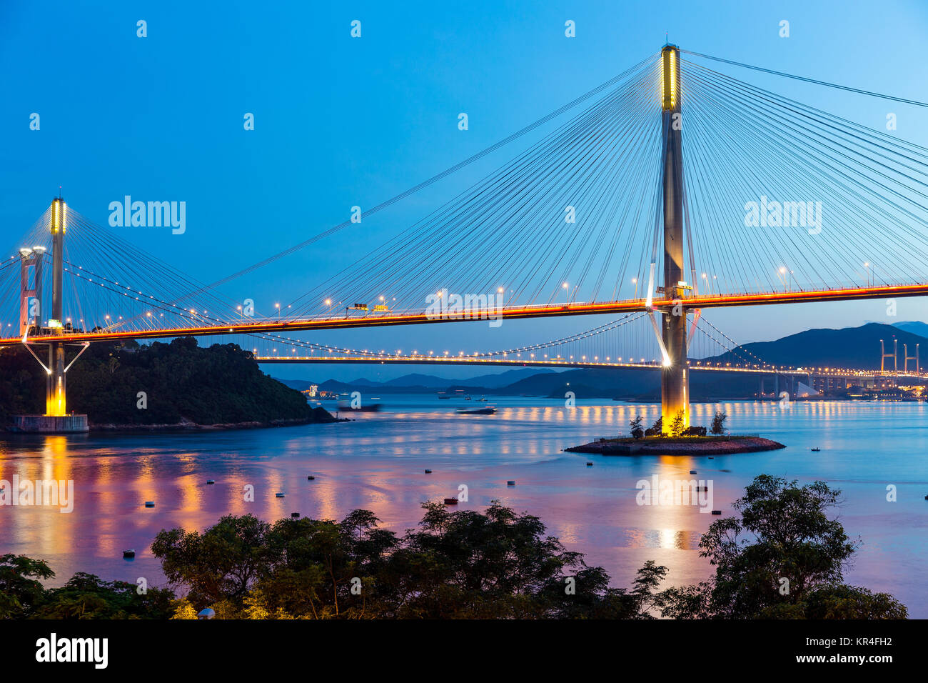Hong Kong Traffic Highway Ting Kau Bridge High Resolution Stock ...