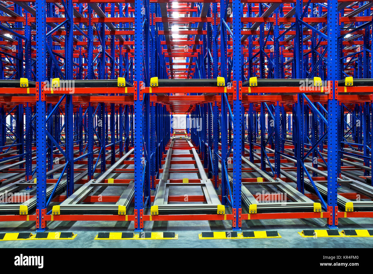 Pallet storage racking system view Inside in warehouse Stock Photo - Alamy