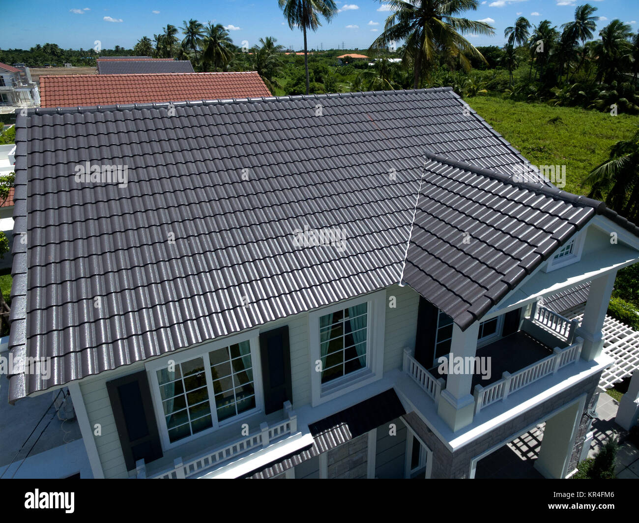 House New Roof Tiles Stock Photo - Alamy