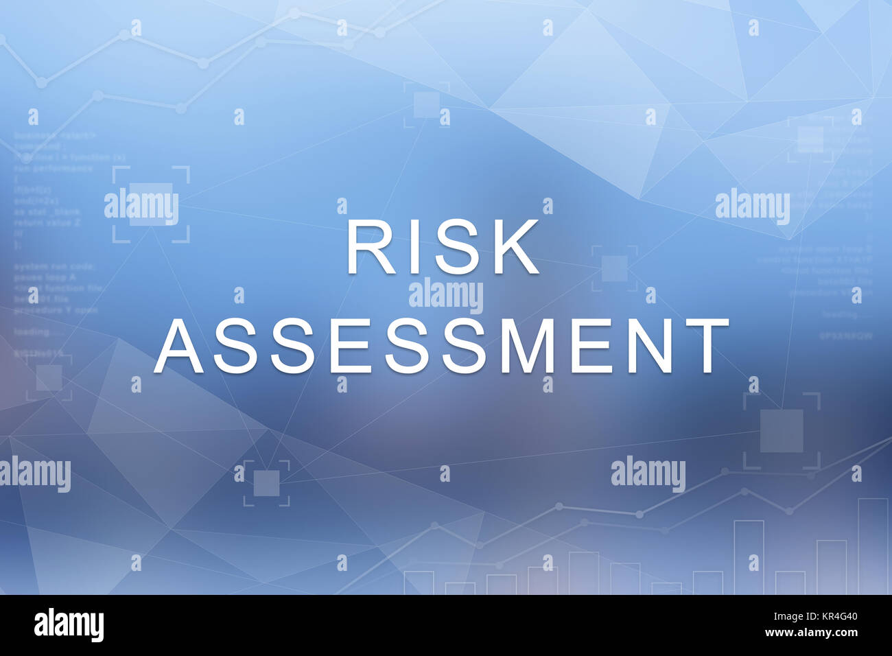 Risk assessment word on blurred and polygon background Stock Photo - Alamy