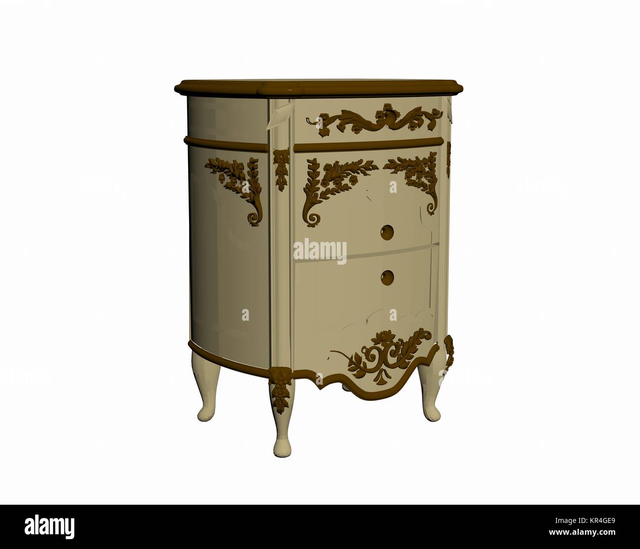 Wooden chest drawers table Cut Out Stock Images & Pictures - Alamy