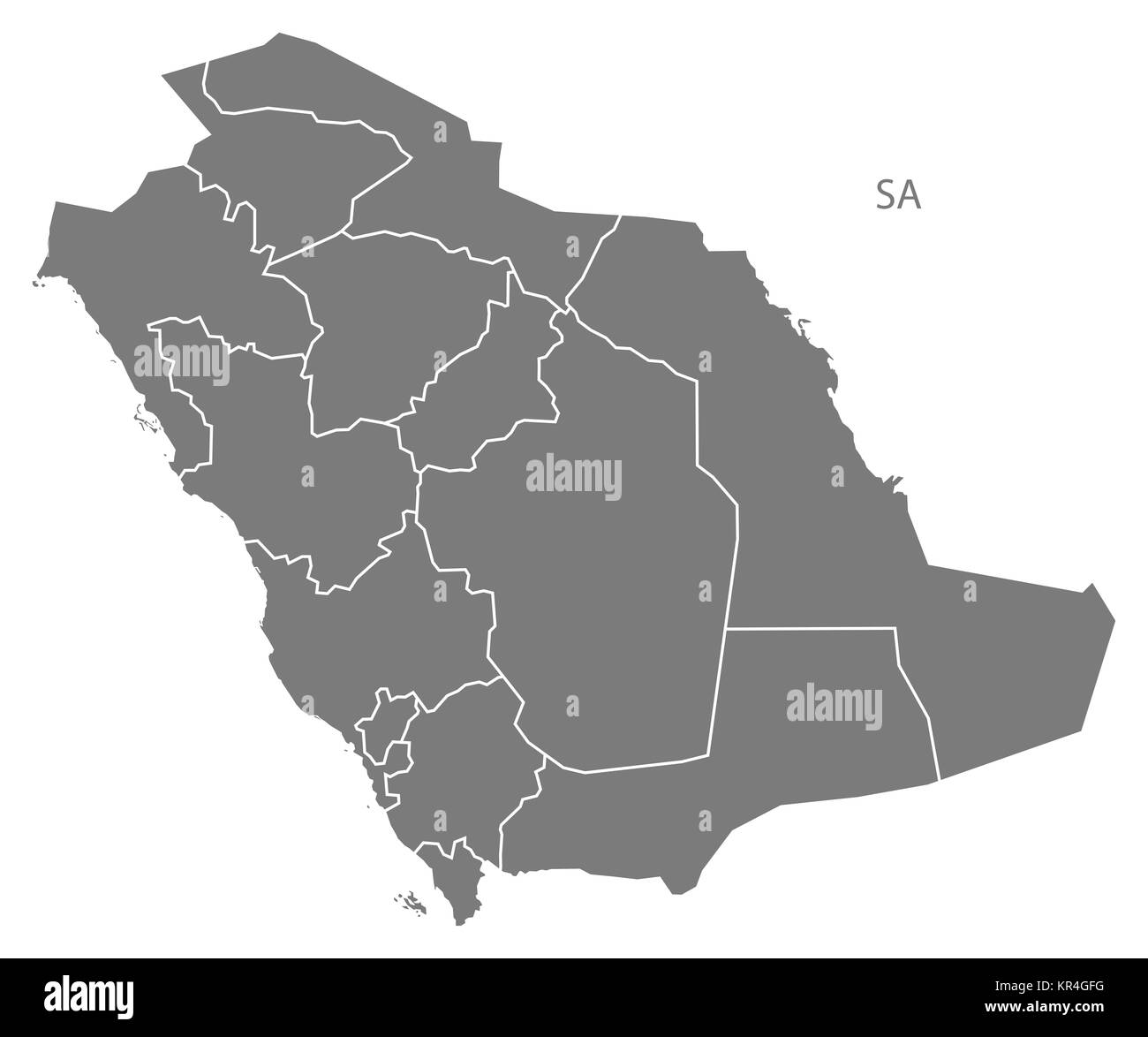 Saudi arabia simple map Black and White Stock Photos & Images - Alamy