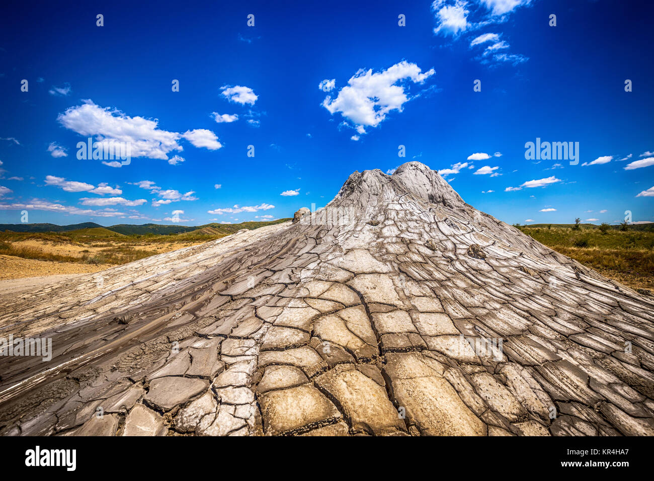 Dry little volcano mud Stock Photo - Alamy