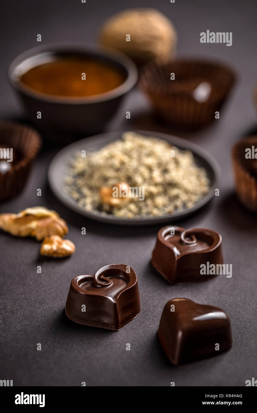 Delicious chocolate pralines Stock Photo - Alamy