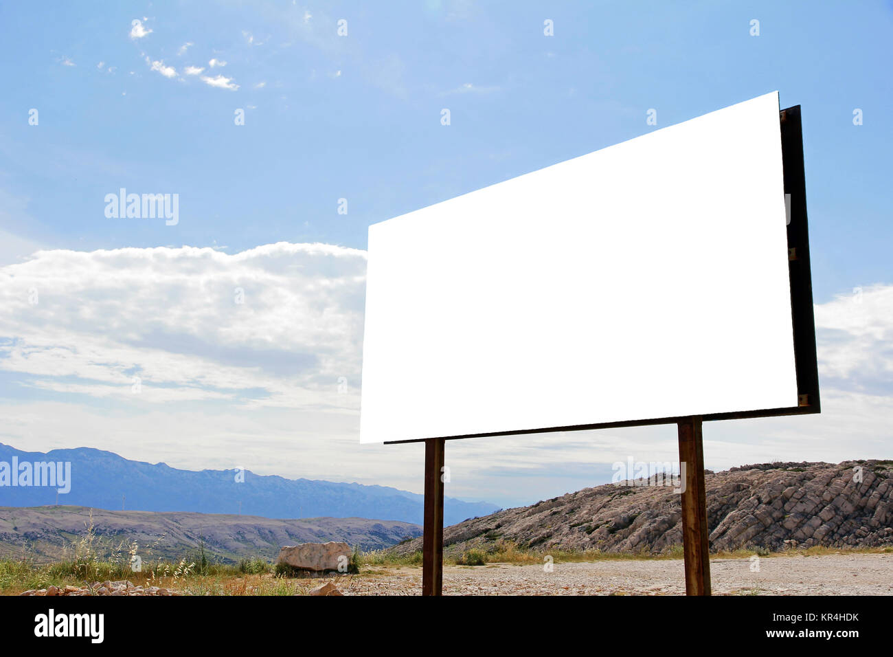 a big,blank,white advertising sign in the countryside Stock Photo - Alamy