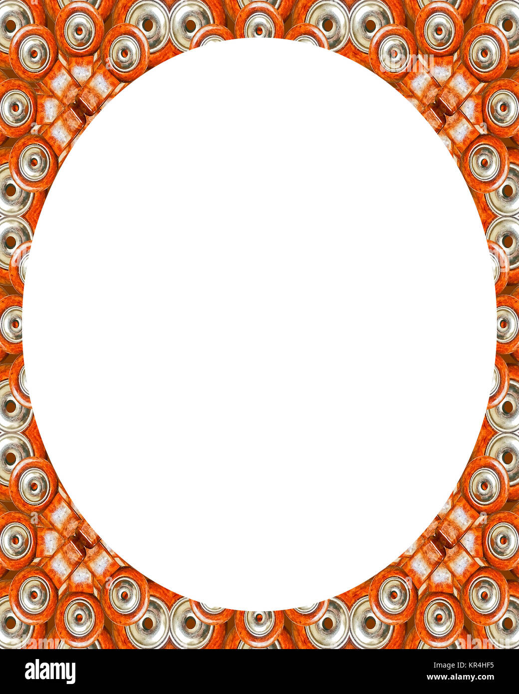 Circle White Background with Decorated Round Borders Stock Photo - Alamy