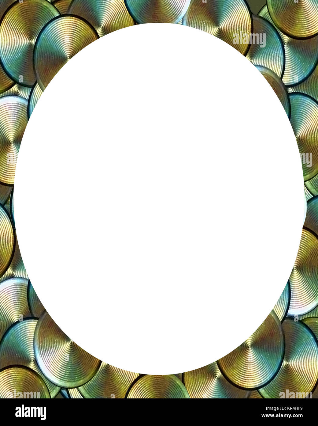 Circle White Background with Decorated Round Borders Stock Photo - Alamy