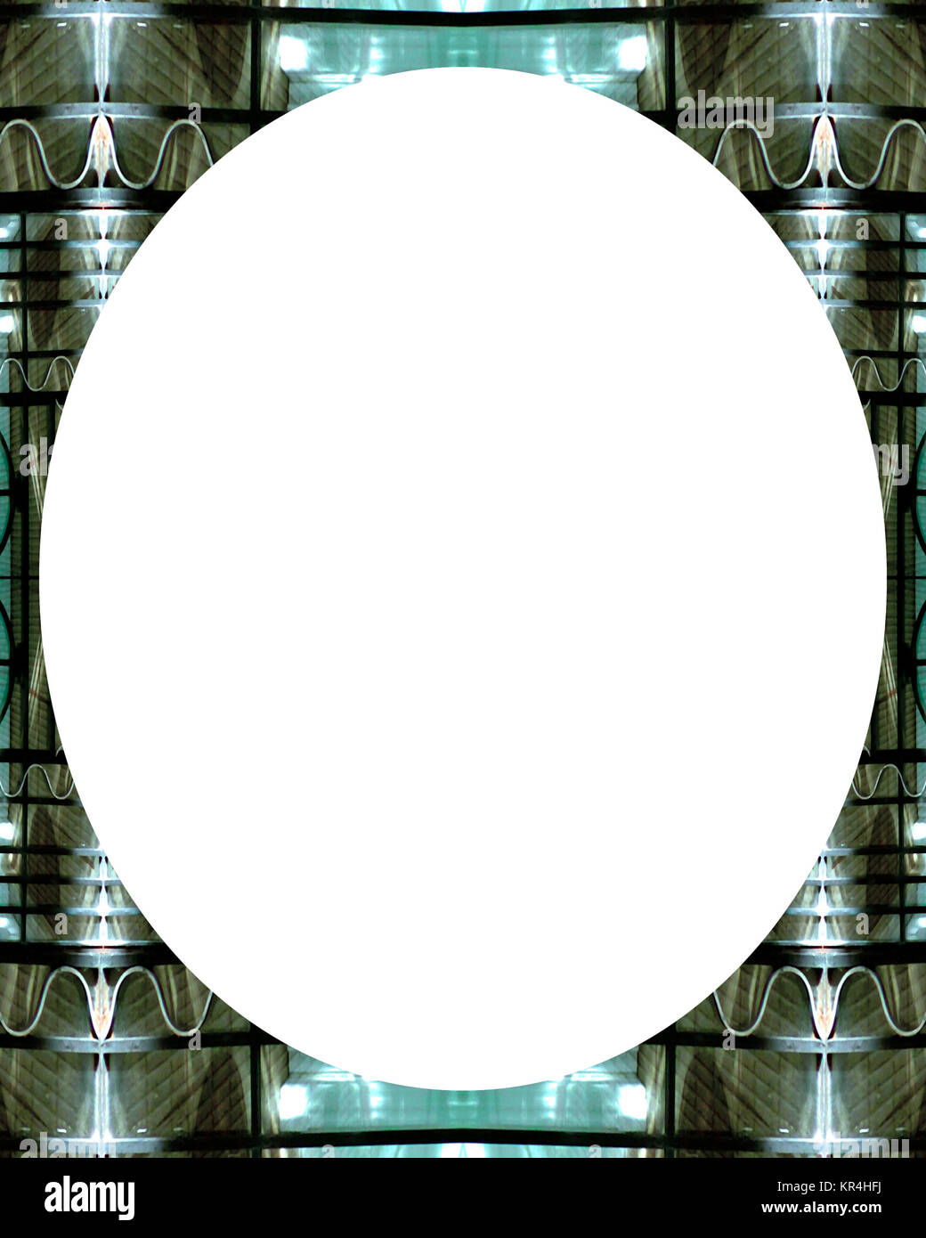 Circle White Background with Decorated Round Borders Stock Photo - Alamy