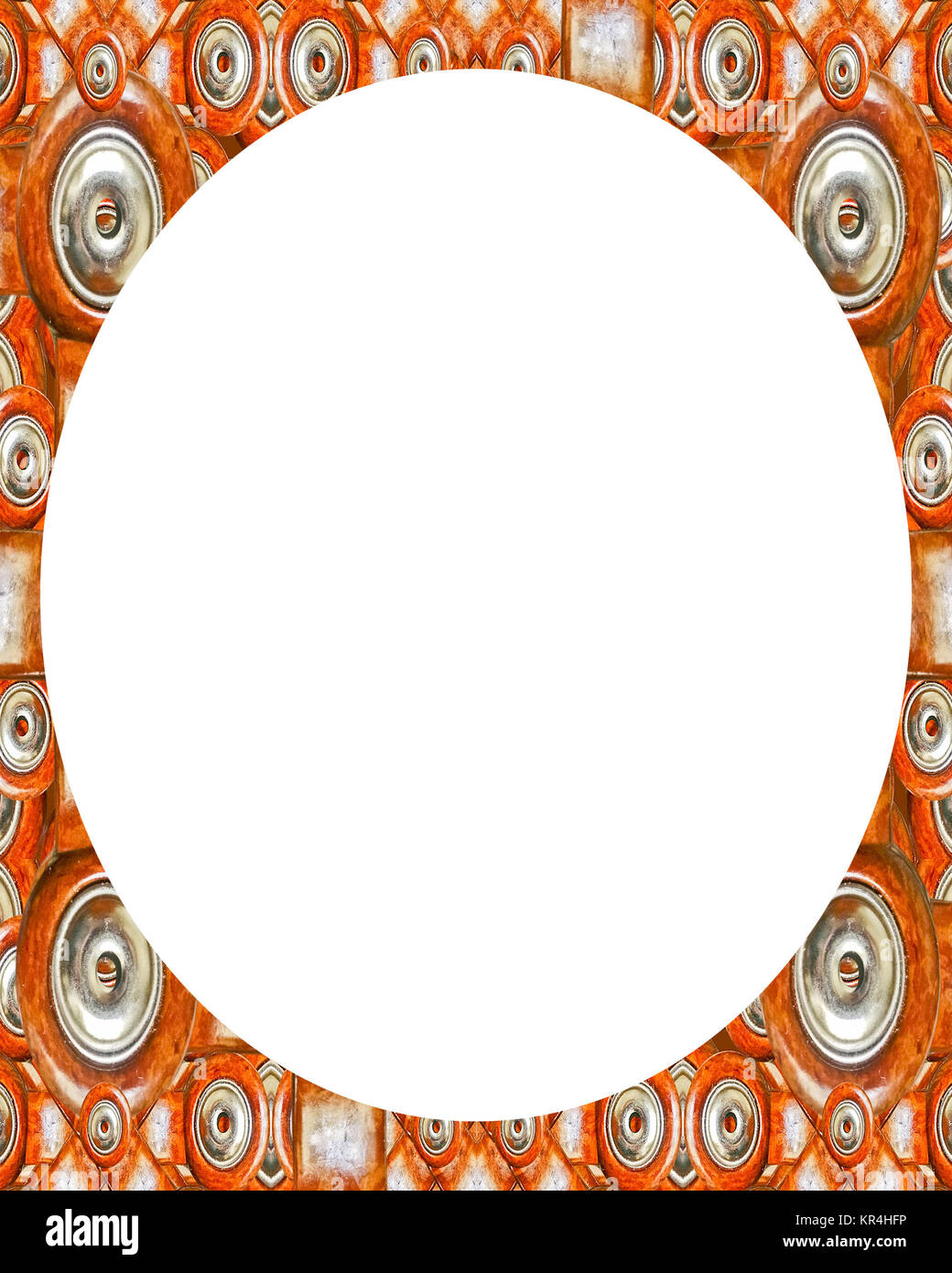 Circle White Background with Decorated Round Borders Stock Photo - Alamy