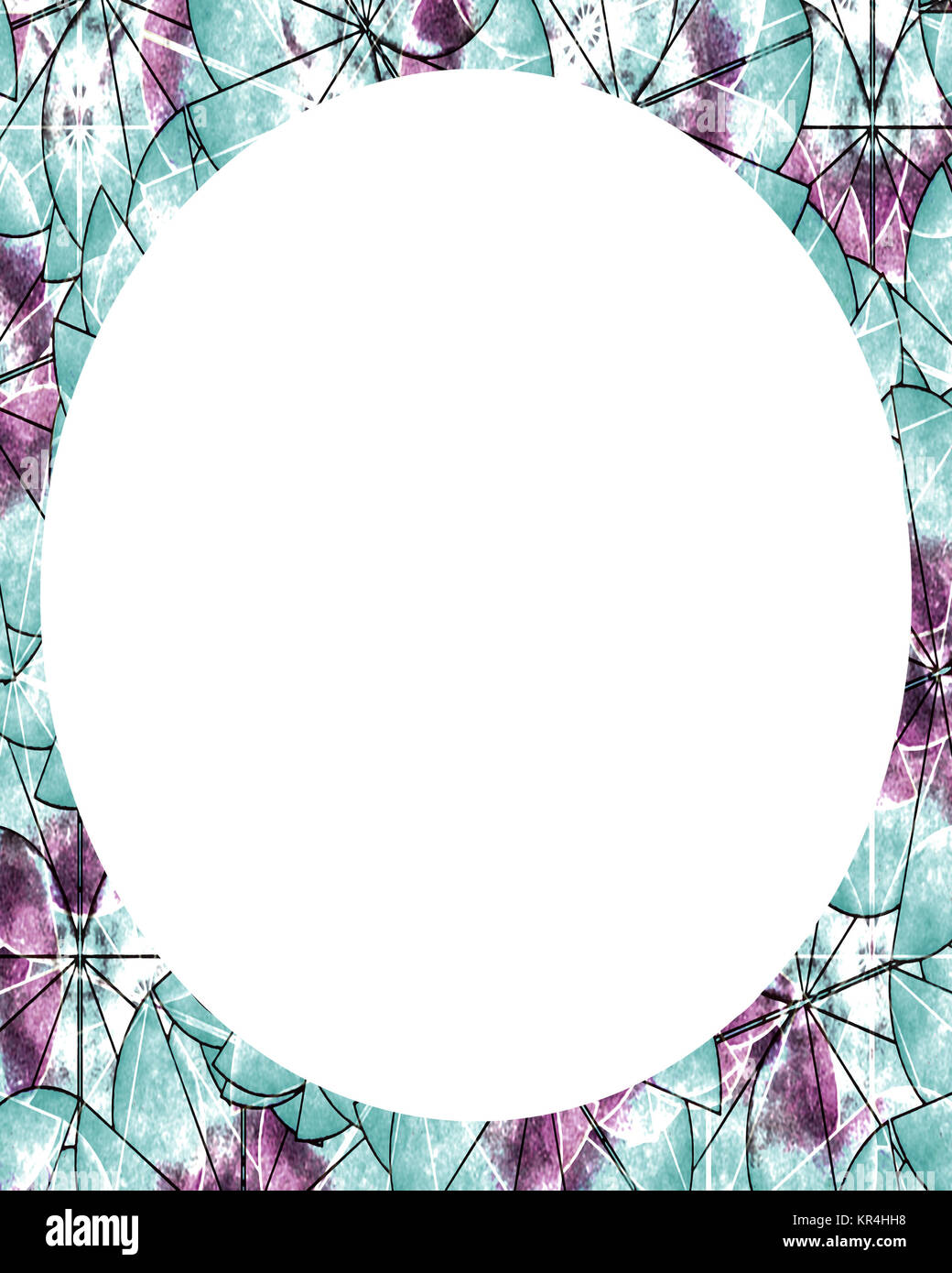 Circle White Background with Decorated Round Borders Stock Photo - Alamy