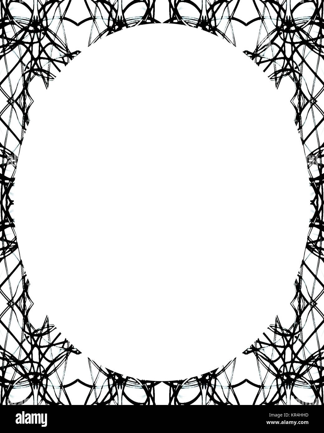 Circle White Background with Decorated Round Borders Stock Photo - Alamy