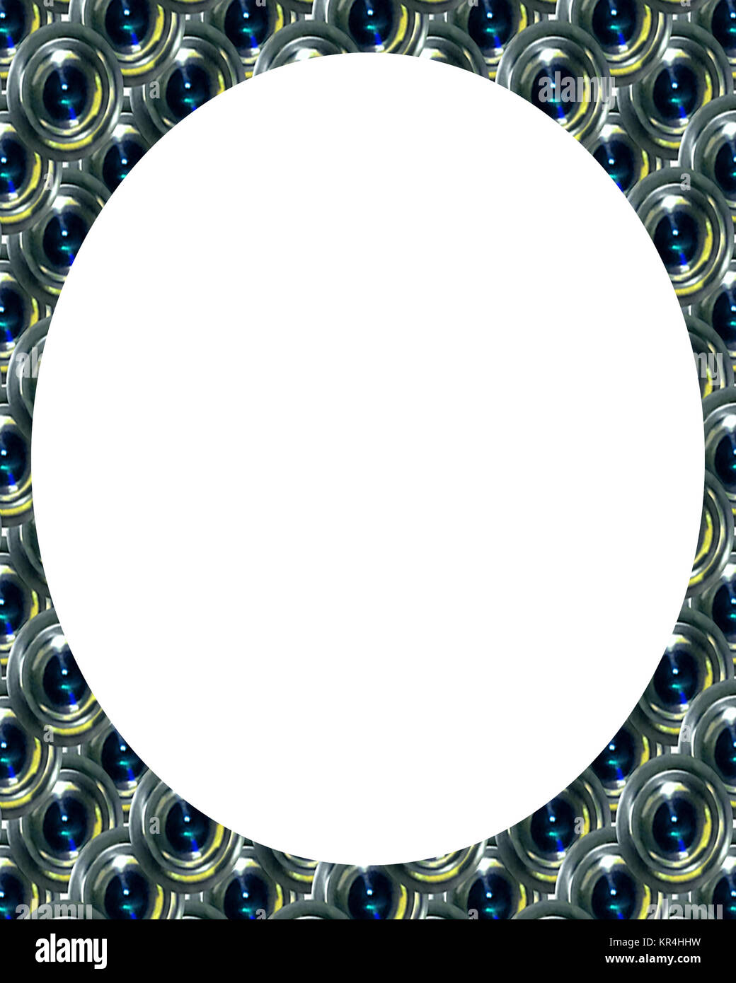 Circle White Background with Decorated Round Borders Stock Photo - Alamy