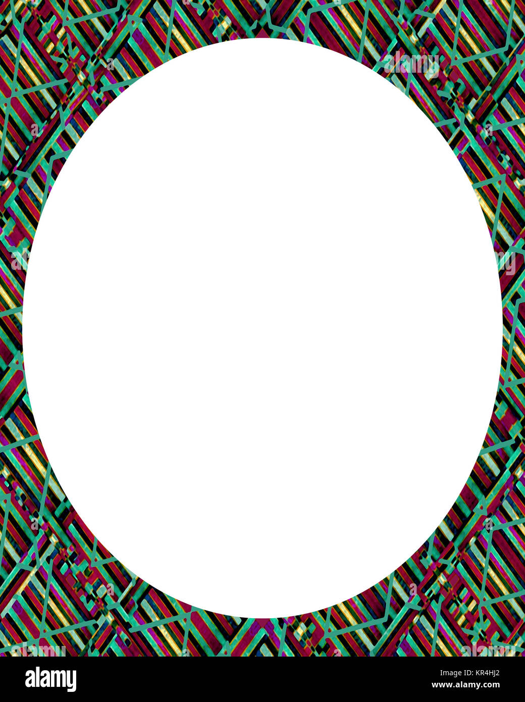 Circle White Background with Decorated Round Borders Stock Photo - Alamy