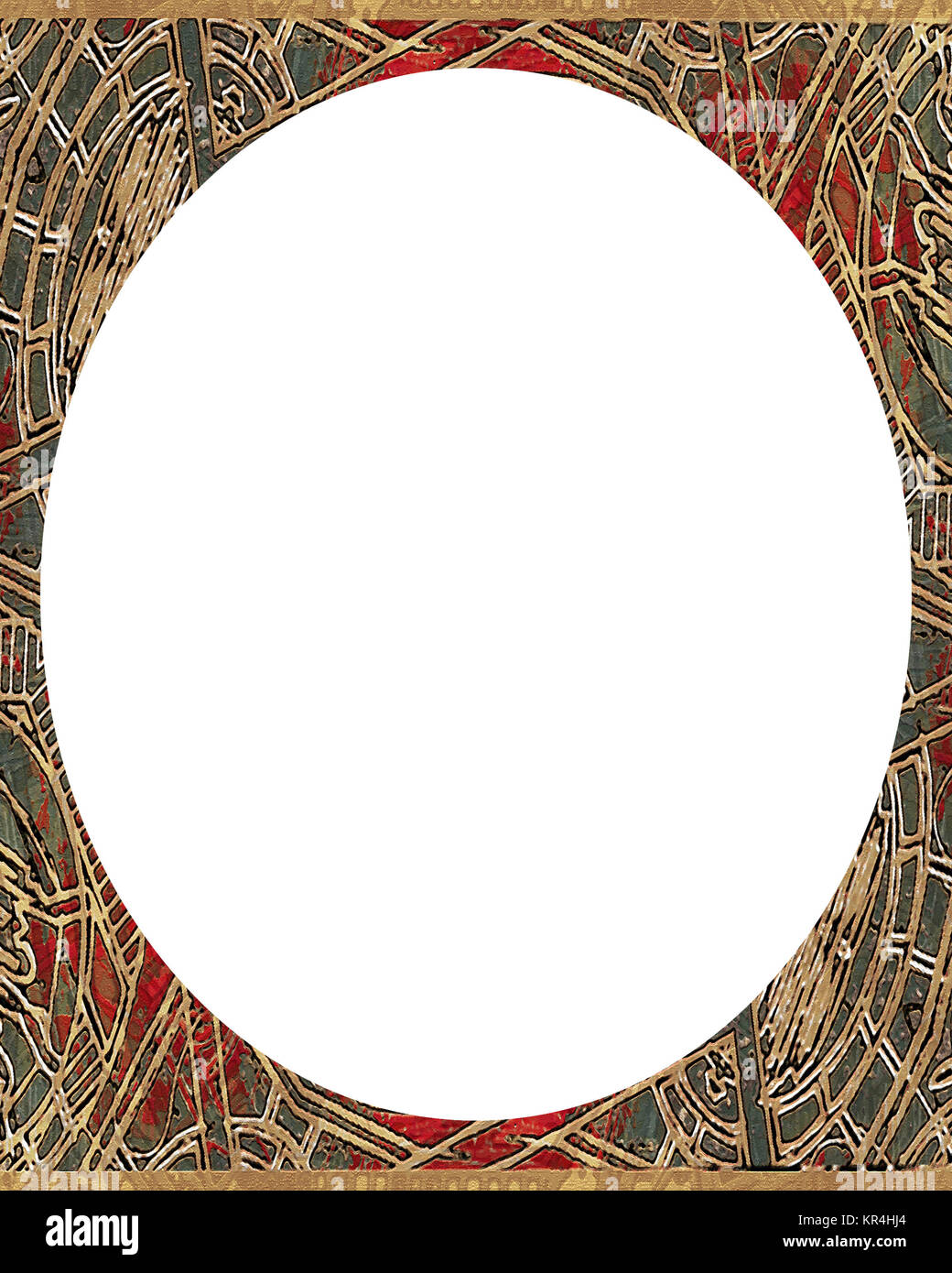 Circle White Background with Decorated Round Borders Stock Photo - Alamy